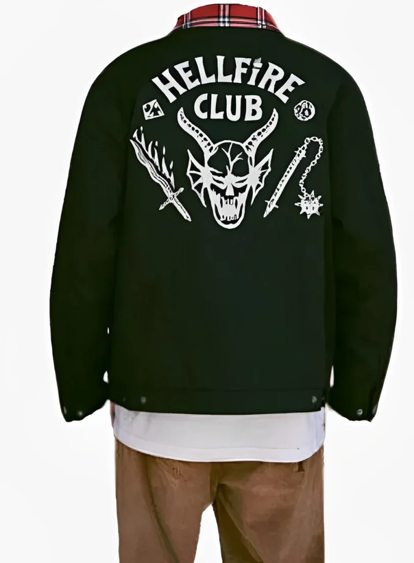 Stranger Things Plaid Collar Hellfire Club Jacket