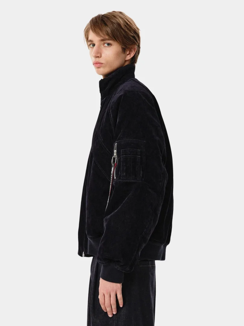 SOLID HOMME X ALPHA VELVET DENIM MA-1 JACKET